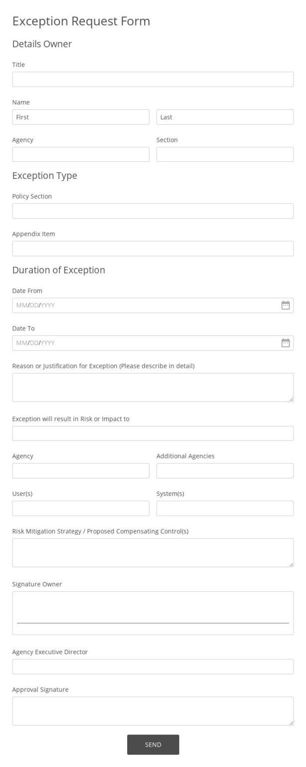 Air Force Exception to Policy Template