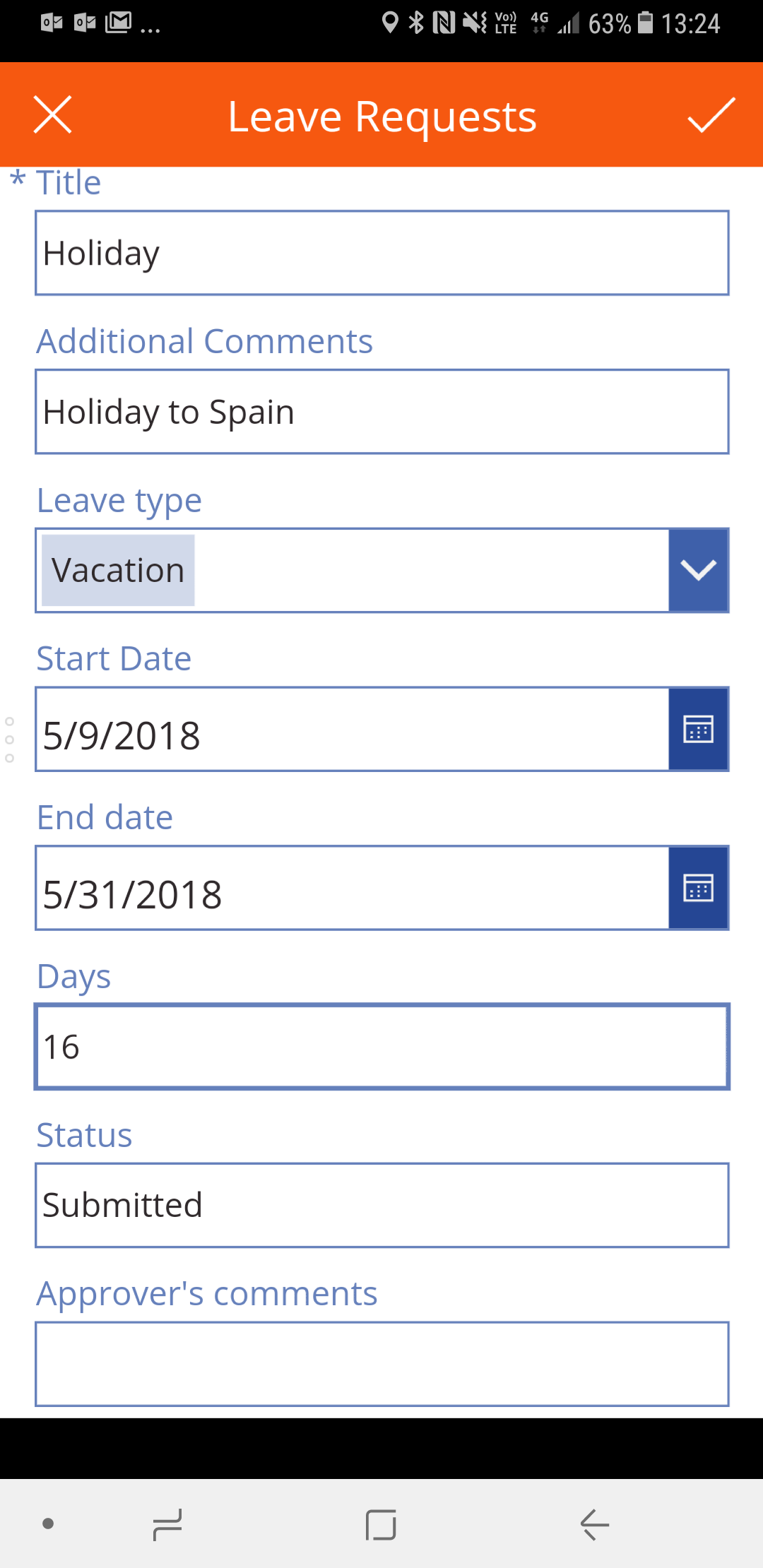 Power Apps Leave Request Template