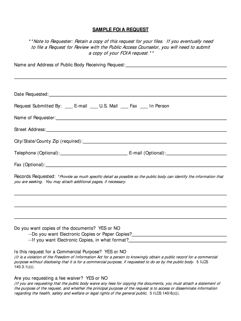 Privacy Act Request Template