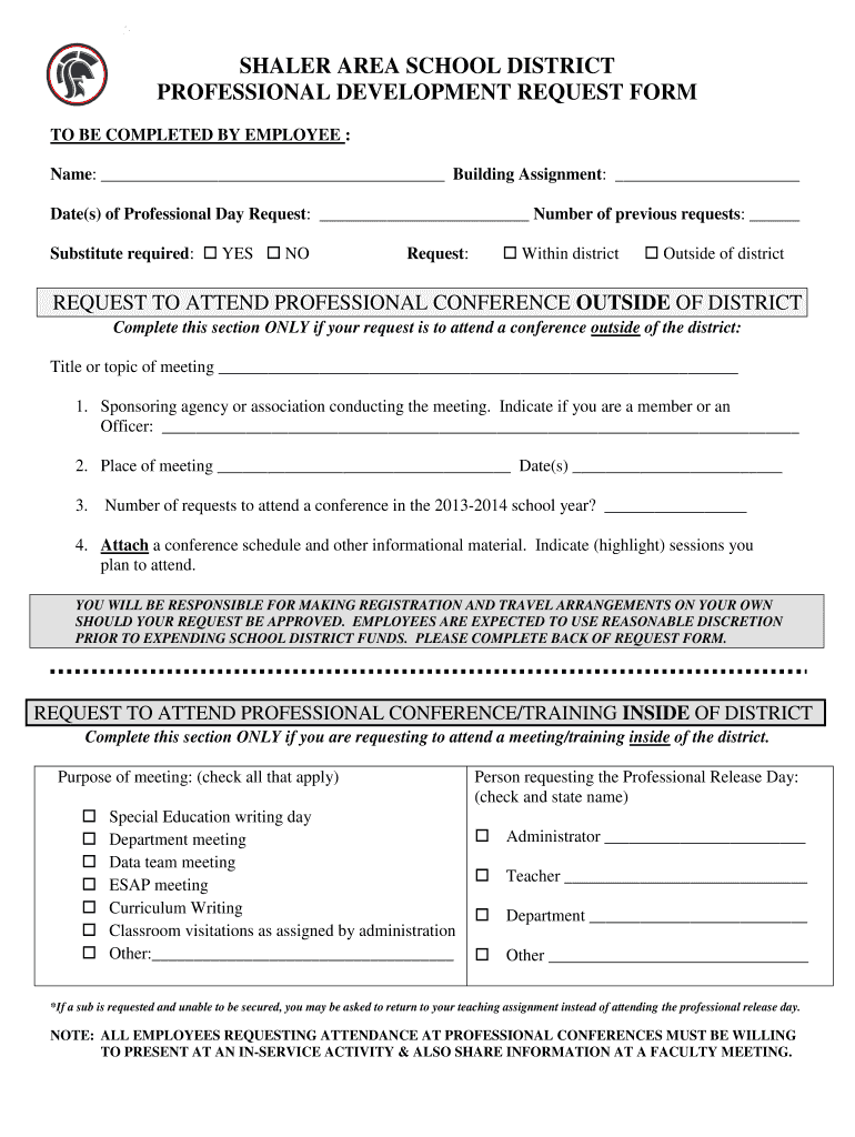 Professional Development Request Template