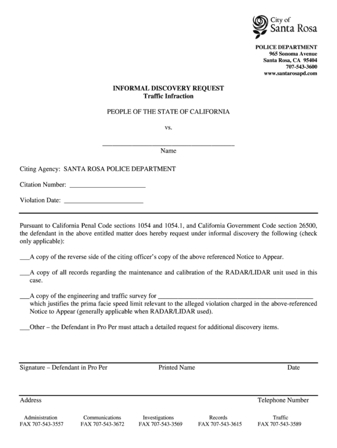 Information Request List Template