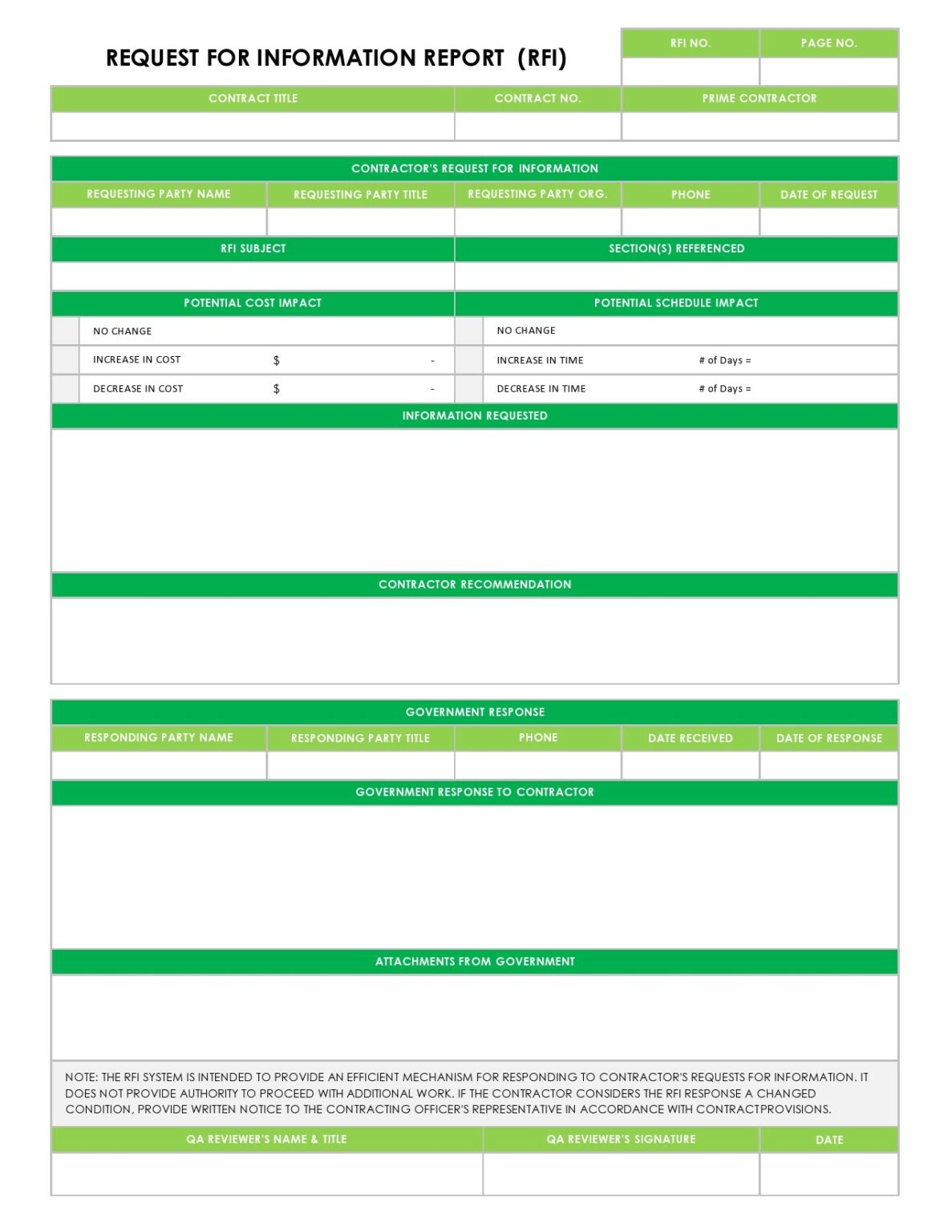 Statement of Requirements Template