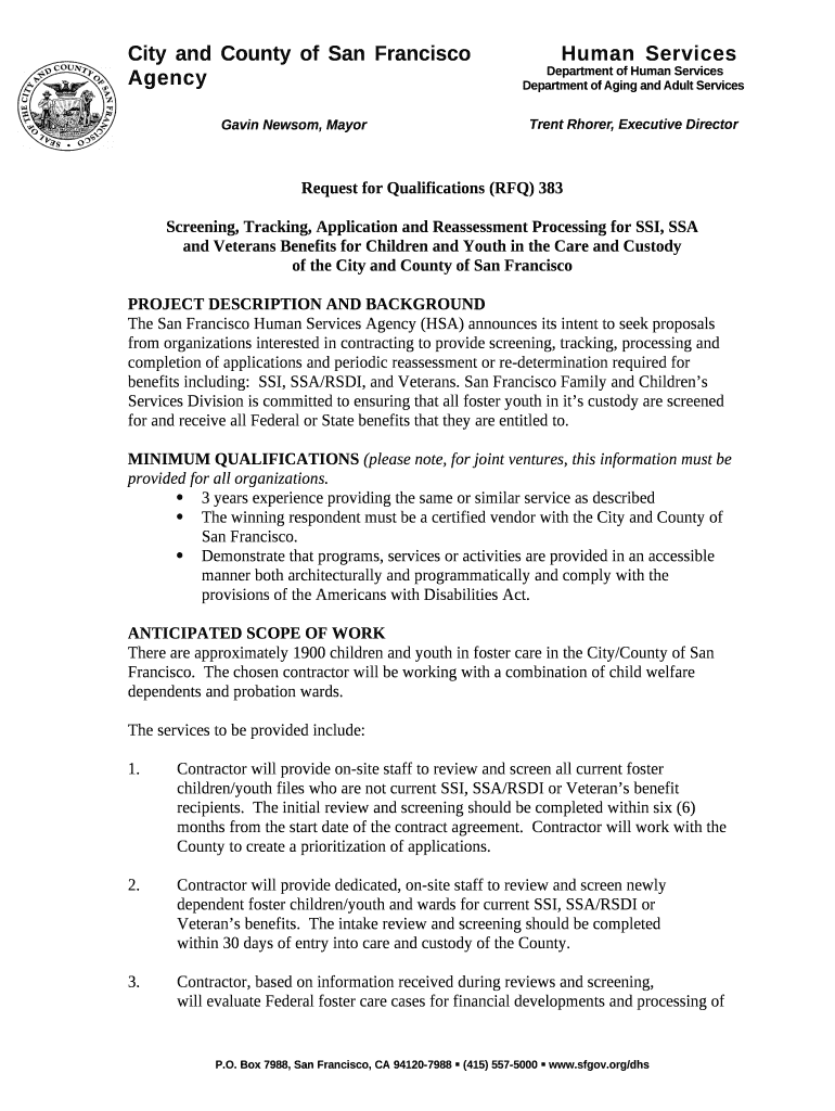 Request For Qualification Template