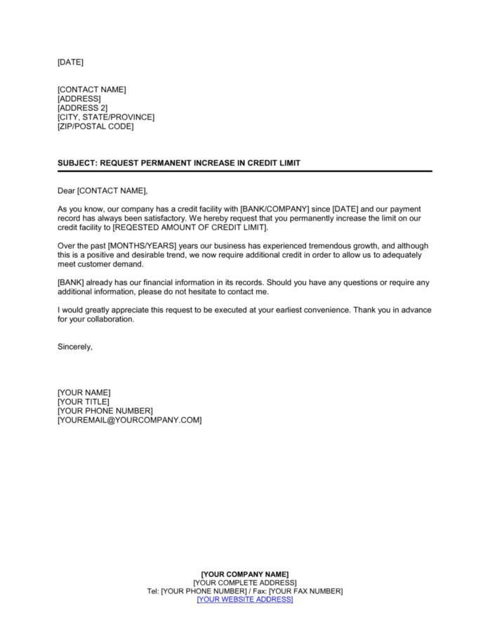 Customer Credit Limit Policy Template