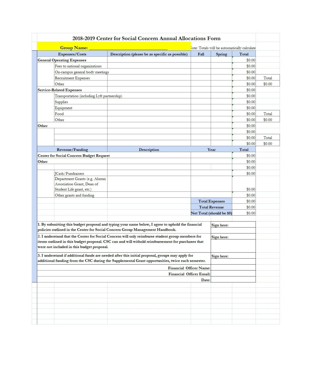 Request For Funds Template