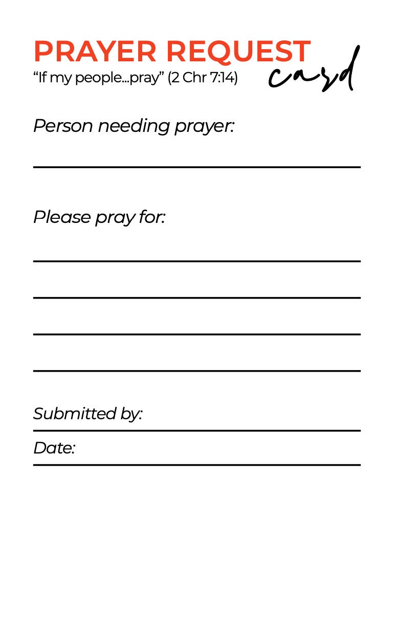 Sample Prayer Request Template
