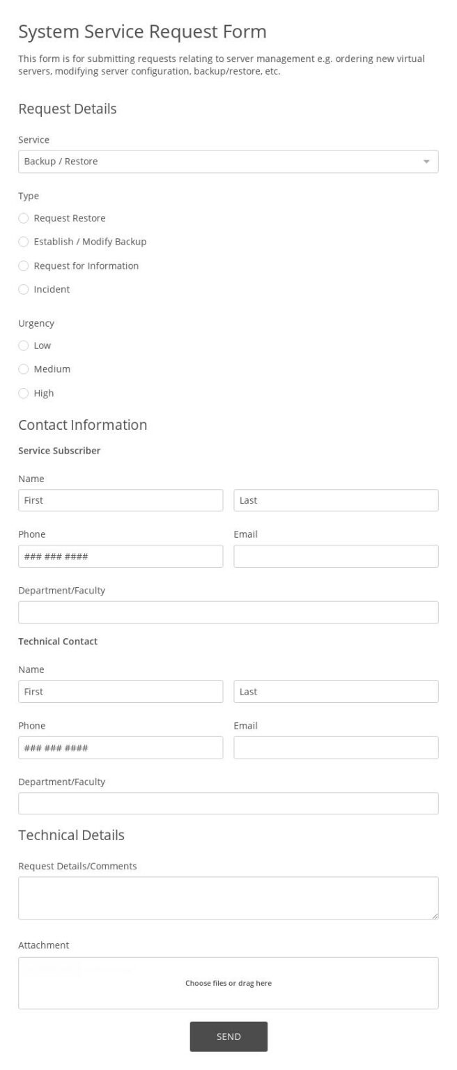 It Service Request Template