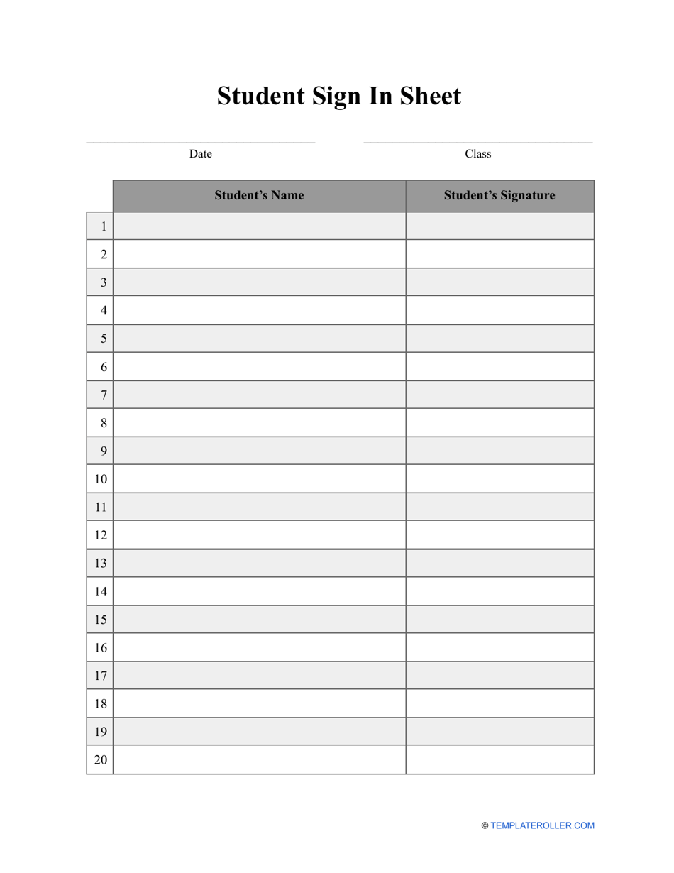 2 Column Sign Up Sheet Template