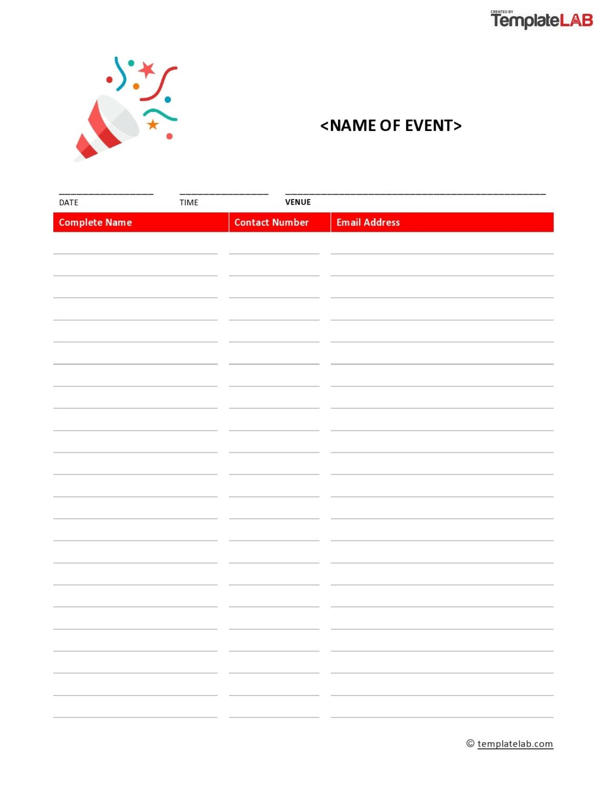 Group Sign Up Sheet Template
