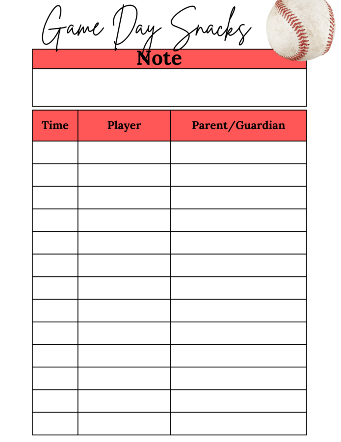 Football Sign Up Sheet Template