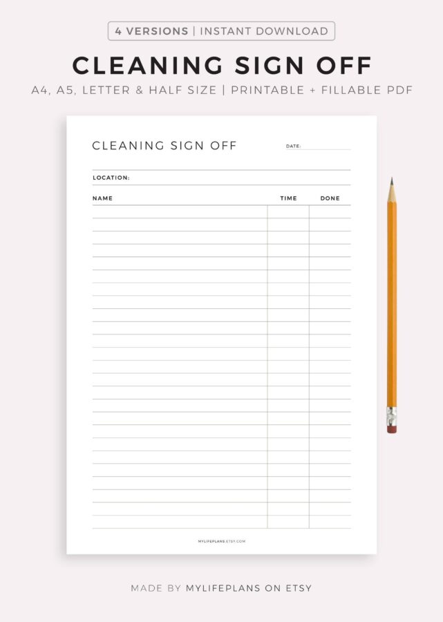 Competency Sign Off Sheet Template