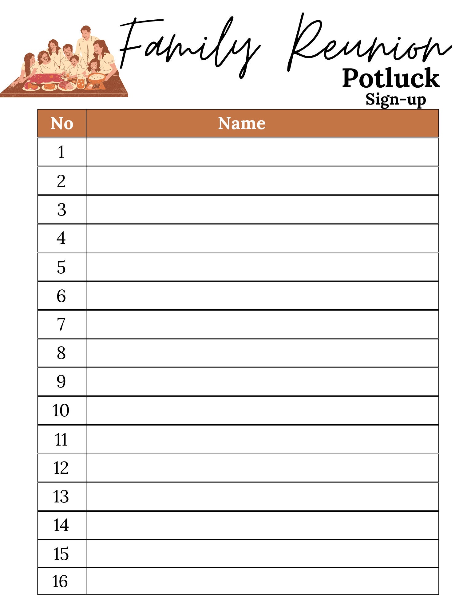 Class Reunion Banquet Program Template