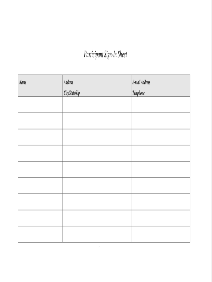 Funeral Sign In Sheet Template