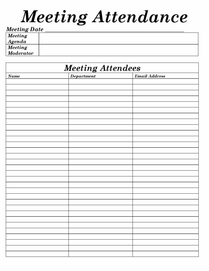 Group Sign In Sheet Template