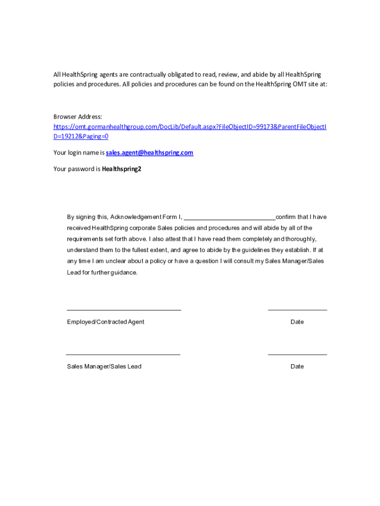 Policy Sign Off Sheet Template