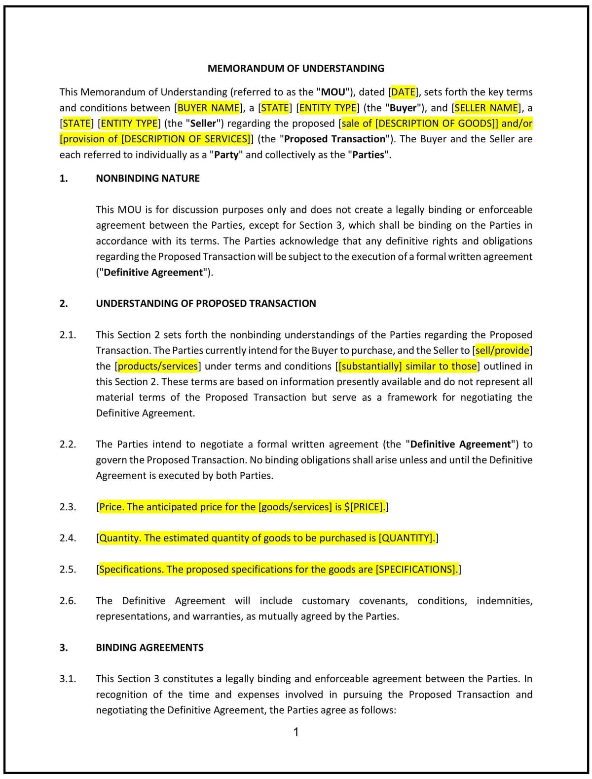 Memorandum Of Understanding Template California