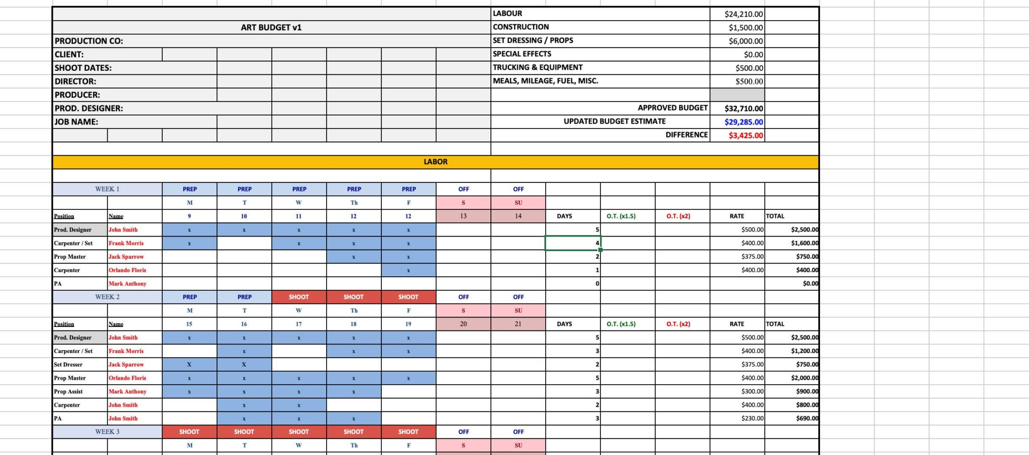 Script Supervisor Continuity Log Template