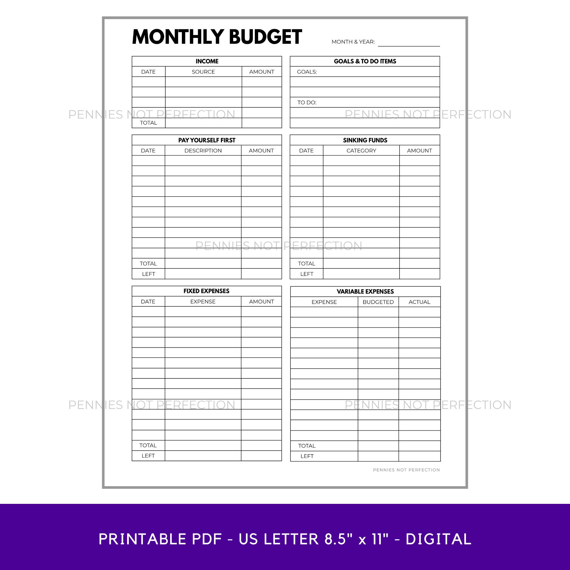 Pay Yourself First Budget Template