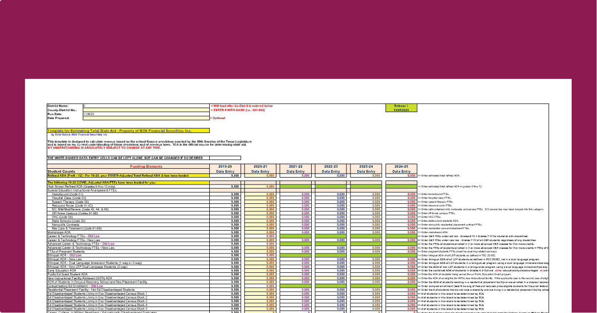 Transition Assistance Program Budget Template